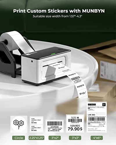 MUNBYN Identity Theft Protection Roller Stamp with a Box Opener, Shipping Label Printer