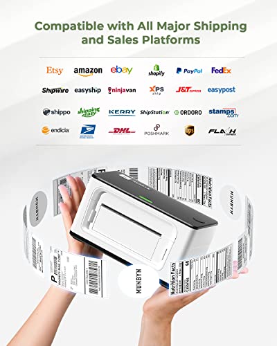 MUNBYN Identity Theft Protection Roller Stamp with a Box Opener, Shipping Label Printer