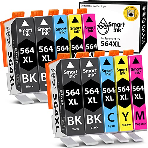 Smart Ink Compatible Ink Cartridge Replacement for HP 564 XL 564XL High Yield 10 Combo Pack (4 Black & 2 C/M/Y) for DeskJet 3520 3522 Photosmart 7520 6520 5520 7525 5514 7510 OfficeJet 4620 Printers