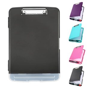 yeahviy clipboard with storage, large capacity nursing clipboards with low profile clip, heavy duty plastic storage clipboard with pen holder, side-opening, multifunctional clipboard case for writing