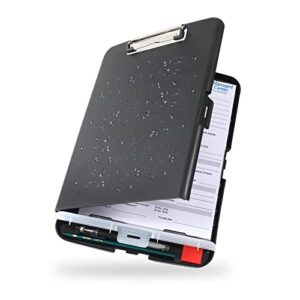 YEAHVIY Clipboard with Storage, Large Capacity Nursing Clipboards with Low Profile Clip, Heavy Duty Plastic Storage Clipboard with Pen Holder, Side-Opening, Multifunctional Clipboard Case for Writing