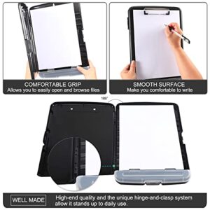 YEAHVIY Clipboard with Storage, Large Capacity Nursing Clipboards with Low Profile Clip, Heavy Duty Plastic Storage Clipboard with Pen Holder, Side-Opening, Multifunctional Clipboard Case for Writing