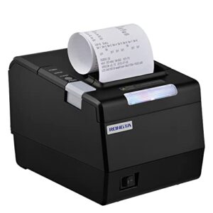 rongta 80mm thermal receipt printer for restaurant kitchen, pos printer with auto cutter, usb serial ethernet interface for esc/pos, support windows/mac/linux cash drawer, do not square/clover (rp850)