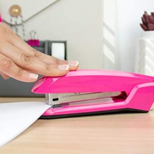 Bostitch Office Ascend 3 in 1 Stapler Integrated Remover & Staple Storage, 420 Staples Included, 20 Sheet Capacity, Lightweight, Pink