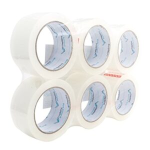 Heavy Duty Packaging Tape, Clear Packing Tape Designed for Moving Boxes, Shipping, Office, and Storage, Commercial Grade 2.7mil Thickness, 60 Yards Length, 360 Total Yards