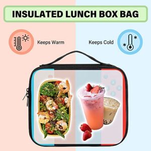 JIRAIKEI Insulated Lunch Box for Boys Girls, Game Lunch Bag for School Work Office Travel Picnic Hiking Beach, Waterproof Leakproof Portable Fits Most Lunch Bento Boxes