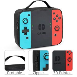 JIRAIKEI Insulated Lunch Box for Boys Girls, Game Lunch Bag for School Work Office Travel Picnic Hiking Beach, Waterproof Leakproof Portable Fits Most Lunch Bento Boxes