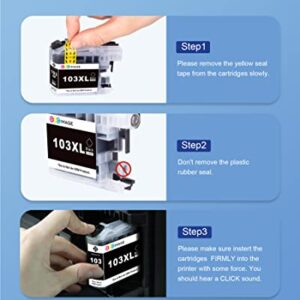 GPC Image Compatible Ink Cartridge Replacement for Brother LC103 XL LC101 LC103XL LC101BK Compatible with MFC-J870DW MFC-J475DW MFC-j470DW MFC-J450DW MFC-J875DW MFC-J6920DW Printer Tray (10 Pack)