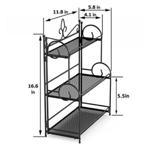 YIUKEA Bathroom Organizer Countertop - 3 Tier Spice Rack Organizer, Counter Organization and Storage for Bathroom, Kitchen, Bedroom, Offices, Foldable