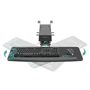 EUREKA ERGONOMIC Height Adjustable Mouse & Keyboard Tray Under Desk, 28x10'' Large Slide Out Swivel Tilt Computer Keyboard Drawer with Mouse Pad for Gaming Home Office Desk, Dual Mount