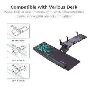 EUREKA ERGONOMIC Height Adjustable Mouse & Keyboard Tray Under Desk, 28x10'' Large Slide Out Swivel Tilt Computer Keyboard Drawer with Mouse Pad for Gaming Home Office Desk, Dual Mount