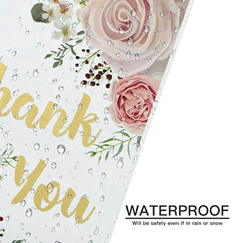 RUSPEPA 6x9 inches Poly Mailers Shipping Bags Thank You Notes Flowers Surrounded White Poly Mailers 2.3 Mil Heavy Duty Self Seal Mailing Envelopes - 100 Pack