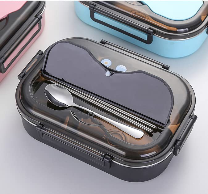 Tinaforld 304 Stainless Steel Thermal Lunch Box Leakproof Food Storage Containers, Bento Box for Adults,Men,Women