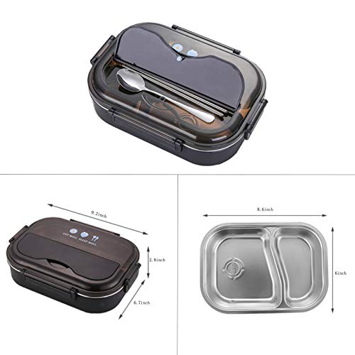 Tinaforld 304 Stainless Steel Thermal Lunch Box Leakproof Food Storage Containers, Bento Box for Adults,Men,Women