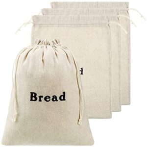 linen bread bags large burlap reusable drawstring bread bags 12 x 15 inch unbleached loaves pastries bags handmade food storage for bakery picnic wedding wrapping camping (3 pieces)