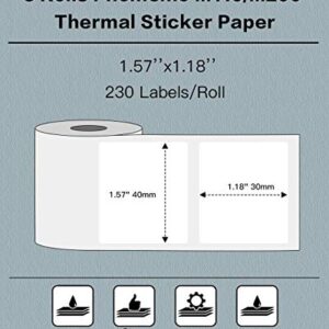 Phomemo M110 Bluetooth Label Maker with 3 Rolls 1.57"x1.18"(40x30mm) Thermal Labels- Thermal Label Maker Printer Apply to Labeling, Office, Cable, Retail, Barcode, Compatible with Android & iOS