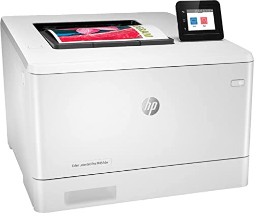 HP Color Laserjet Pro M454dw Wireless Laser Printer, Double-Sided, Mobile Printing, 28 ppm, 250-Sheet, Built-in Wi-Fi, Security Features, Bundle with JAWFOAL Printer Cable