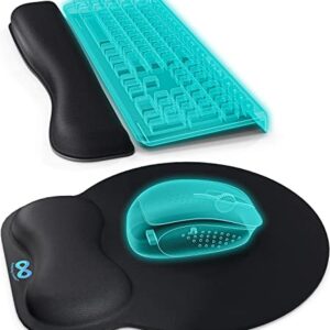 Everlasting Comfort Mouse Pad with Wrist Support - Includes Keyboard Wrist Rest - Ergonomic Memory Foam Desk Cushion for Carpal Tunnel - Computer, Laptop, Typing and Gaming Accessories