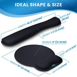 Everlasting Comfort Mouse Pad with Wrist Support - Includes Keyboard Wrist Rest - Ergonomic Memory Foam Desk Cushion for Carpal Tunnel - Computer, Laptop, Typing and Gaming Accessories