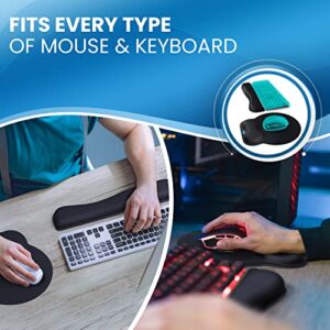 Everlasting Comfort Mouse Pad with Wrist Support - Includes Keyboard Wrist Rest - Ergonomic Memory Foam Desk Cushion for Carpal Tunnel - Computer, Laptop, Typing and Gaming Accessories