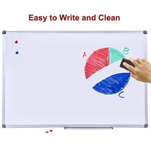 DexBoard 48 x 36-in Magnetic Dry Erase Board with Pen Tray| Aluminum Frame Portable Wall Large Whiteboard Message Presentation Board for Office & Classroom