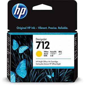 hp 712 yellow 29-ml genuine ink cartridge (3ed69a) for designjet t650, t630, t230, t210 & studio plotter printers