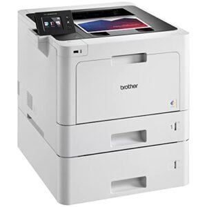 Brother HL-L8360CDWT Business Color Laser Printer, Wireless Networking, Auto 2-Sided Printing, 250-sheet or 500-sheet Capacity, 33 ppm, 512 MB, 2400 x 600 DPI, White-Bundle with JAWFOAL Printer Cable