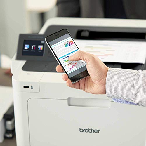 Brother HL-L8360CDWT Business Color Laser Printer, Wireless Networking, Auto 2-Sided Printing, 250-sheet or 500-sheet Capacity, 33 ppm, 512 MB, 2400 x 600 DPI, White-Bundle with JAWFOAL Printer Cable