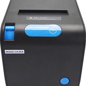 80MM POS Thermal Receipt Printer - USB Serial Ethernet Port POS Thermal Receipt Printer Compatible 80mm Thermal Paper Rolls - 250mm/sec High-Speed Printing with ESC/POS Print Commands (Black)