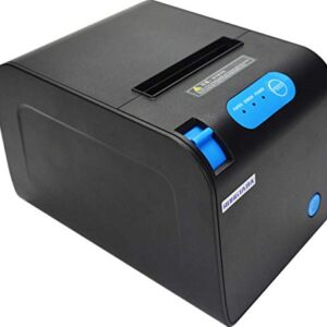 80MM POS Thermal Receipt Printer - USB Serial Ethernet Port POS Thermal Receipt Printer Compatible 80mm Thermal Paper Rolls - 250mm/sec High-Speed Printing with ESC/POS Print Commands (Black)