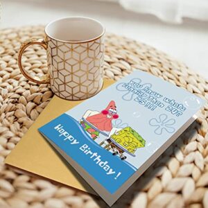 Funny 25th Birthday Card, Cute 25th Birthday Greeting Card for Women Men, Sponge Bob and Patrick Star Meme Bday Card