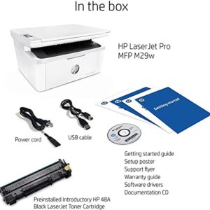 HP (Renewed) Laserjet Pro MFP M29W All-in-One Wireless Monochrome Laser Printer, White - Print Scan Copy - 1.0" Icon LCD Display, 19 ppm, 600 x 600 dpi, 8.5 x 11.69, Hi-Speed USB