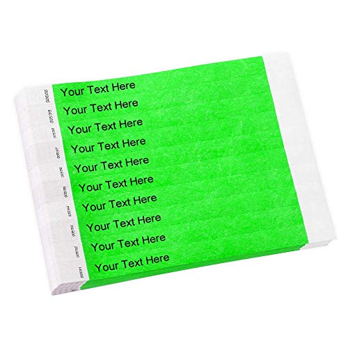 Custom 3/4 inch Tyvek Wristbands for Events - Text Personalized (Paper-Like) Bracelets