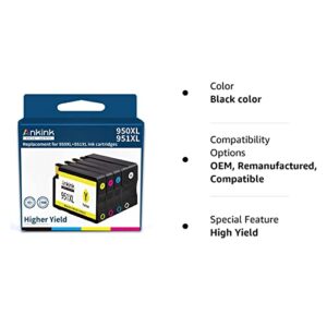 950XL 951XL Combo Pack for HP OfficeJet Pro 8600 8610 8620 Printer Ink Cartridge Replacement for HP 950 951 hp950 hp951 XL hp950xl hp951xl to Officejet pro 8100 8625 8630 8660 8615 276DW 251DW printer