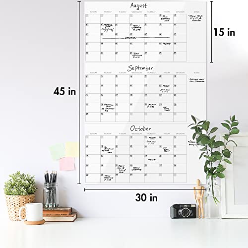 Simplified Dry Erase Wall Calendar for 3 Month Planning – Easy To Erase 30" x 45" Calendar for White Boards - The Perfect Planning Tool and Visual Organizer For Your Office & Home Wall