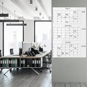 Simplified Dry Erase Wall Calendar for 3 Month Planning – Easy To Erase 30" x 45" Calendar for White Boards - The Perfect Planning Tool and Visual Organizer For Your Office & Home Wall