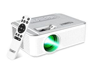 mini projector, portable movie projector 8000 lumens for home theater outdoor video projectir 1080p supported compatible hdmi,vga,usb,tf card,laptop tv stick, xbox built-in speaker