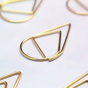 250 Pieces Gold Cute Paper Clips Teardrop Stainless Steel Drop-Shaped Paper Clips for Office School Supplies Wedding Invitations Crafts Scrapbooking Bookmarks Kids Women Planners (1 inch) by DEEDYGO