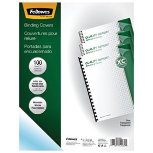 fellowes 52089 binding presentation covers, 8mil, letter, 100 pack, clear