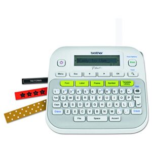 brother p-touch, ptd210, easy-to-use label maker, one-touch keys, multiple font styles, 27 user-friendly templates, white