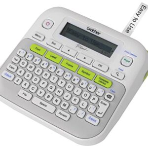 Brother P-touch, PTD210, Easy-to-Use Label Maker, One-Touch Keys, Multiple Font Styles, 27 User-Friendly Templates, White