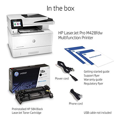 HP Laserjet Pro Multifunction M428fdw Wireless Laser Printer (W1A30A) (Renewed)