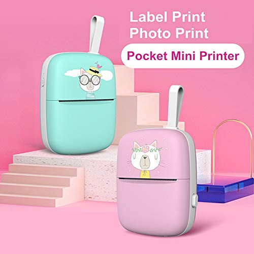 KXDFDC Portable Mini BT Printer Thermal Label Printer for Wrong Question Photo Memo Thermal Printing Student Pocket Printer (Color : E)