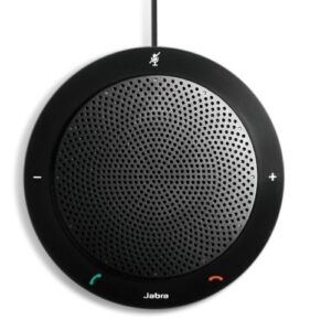 jabra speak 410 corded speakerphone for softphones – easy setup, portable usb speaker for holding meetings anywhere with outstanding sound quality