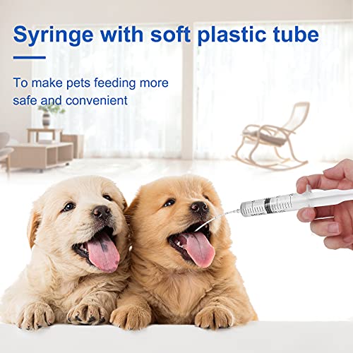 6 Pack-10ml Ink Syringe with 16 Ga Blunt Needle Tip and Soft Plastic Tube Suitable for Glue Application,Liquid Dispensing and Measuring, Pet Food Feeding,Refilling Ink Cartridges,CISS or Flux pen