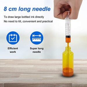 6 Pack-10ml Ink Syringe with 16 Ga Blunt Needle Tip and Soft Plastic Tube Suitable for Glue Application,Liquid Dispensing and Measuring, Pet Food Feeding,Refilling Ink Cartridges,CISS or Flux pen