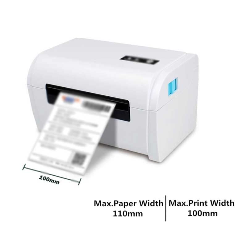 ZSEDP 4 Inch Shipping Label Maker Address Barcode Width 40-110mm Sticker USB High Speed Thermal Printer