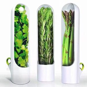 herb keeper, cilantro containers for refrigerator, herb saver for refrigerator, herb storage container glass, keeps greens fresh for 2-3 weeks, herb savor pod for cilantro, mint, parsley, asparagus