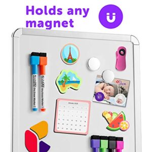 Magnetic Small White Board Dry Erase 11’’x14’’ - Mini Dry Erase Board with 6 Markers, Personal Whiteboards for Refrigerator Wall, Fridge White Boards, Handheld Whiteboard for Little Kids & Students