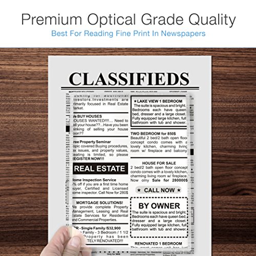 (2 Pack) MagniPros Large Full Page 3X Magnifier Premium Magnifying Sheet Fresnel Lens 7.5" X 10.5" with 3 Bonus Bookmark Magnifiers Ideal for Reading Small Prints & Low Vision Seniors